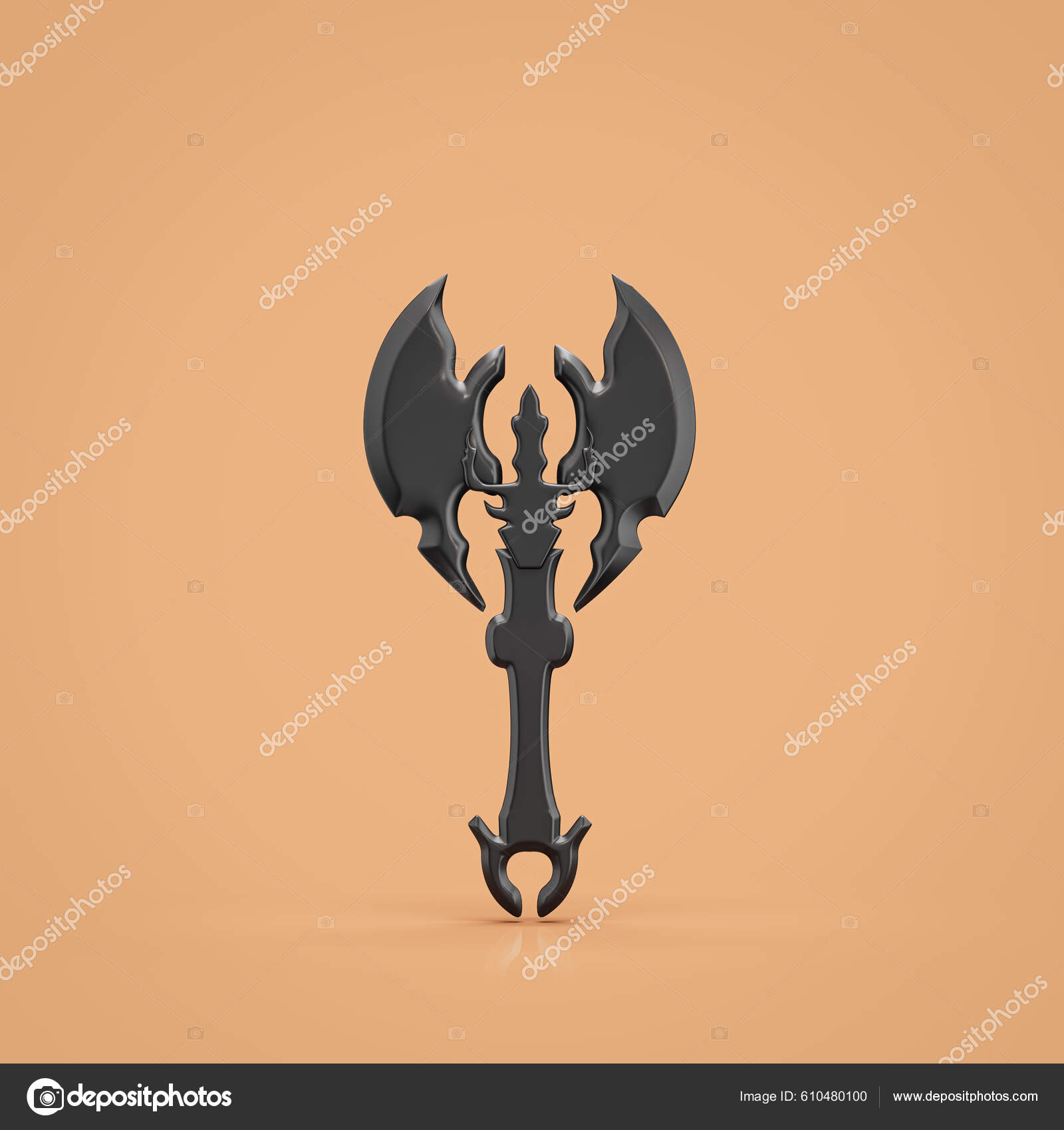 Ancient Battle Axe Double Blade Fantasy Game Battleaxe Dark Hatchet ...