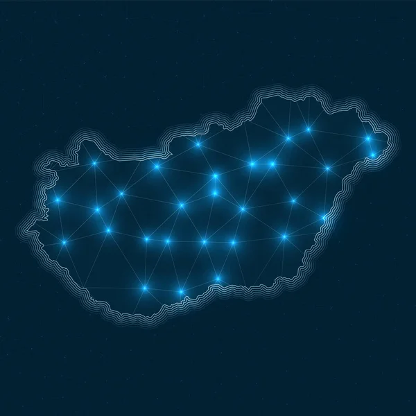 Lebanon network map Abstract geometric map of the country Digital connections and Stock Vector ...