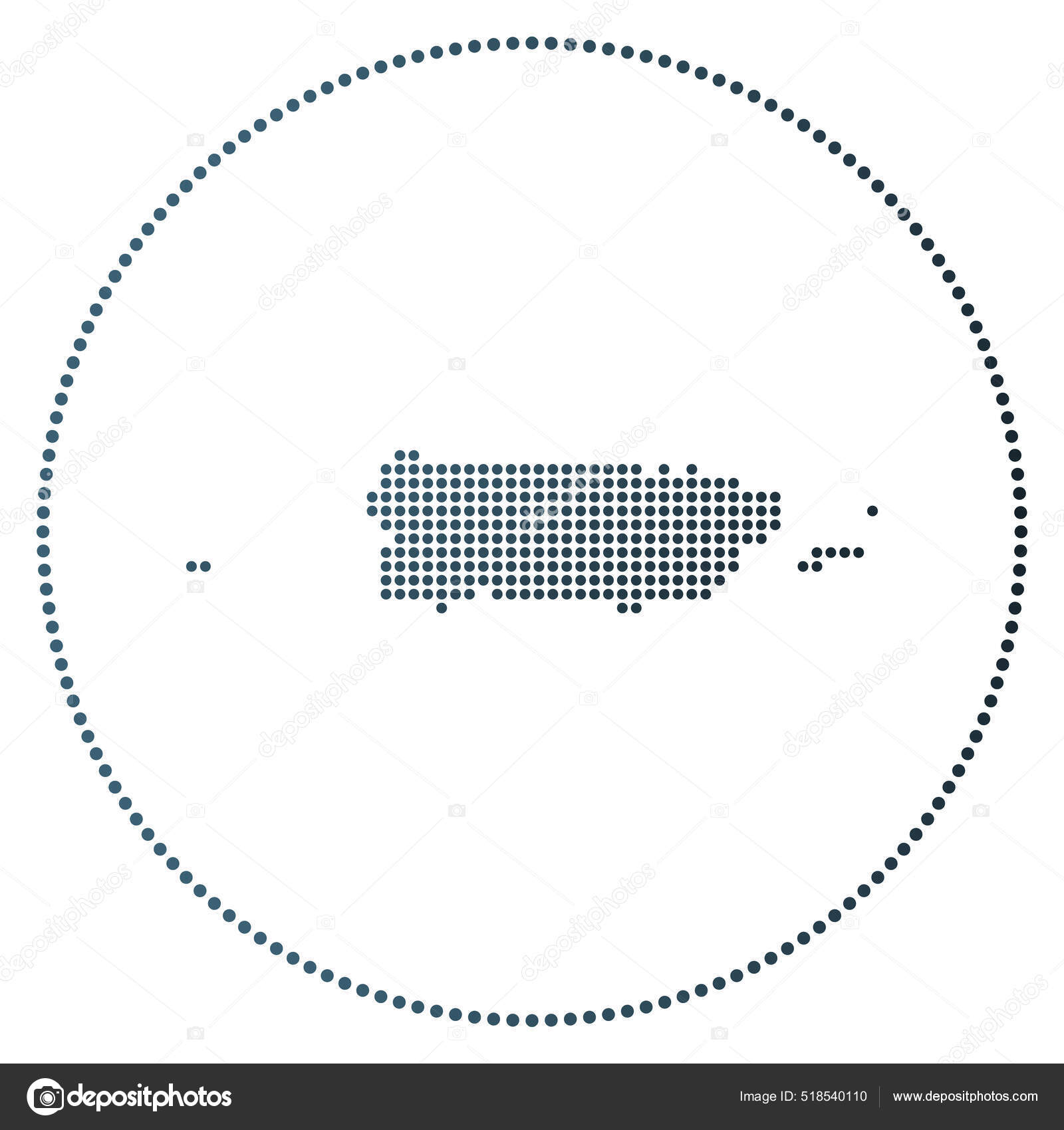 Puerto Rico digital badge Dotted style map of Puerto Rico in circle Tech icon of the country ...