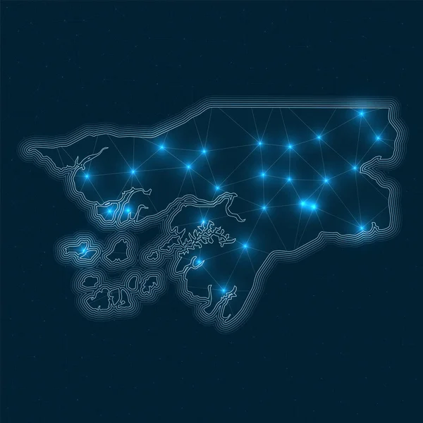 Greece network map Abstract geometric map of the country Digital ...