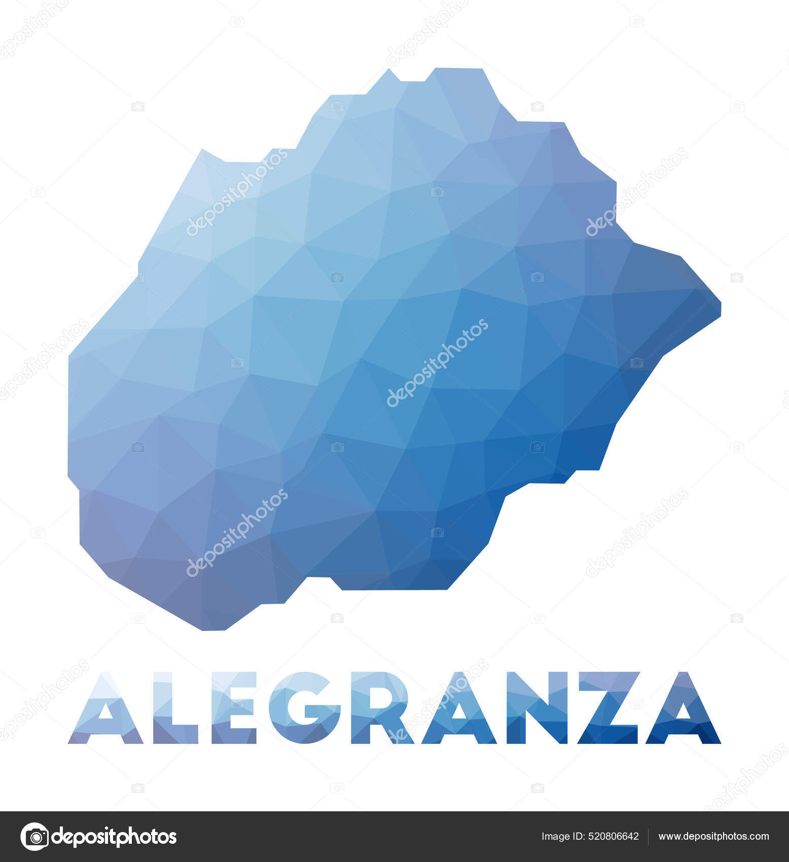 Low poly map of Alegranza Geometric illustration of the island ...