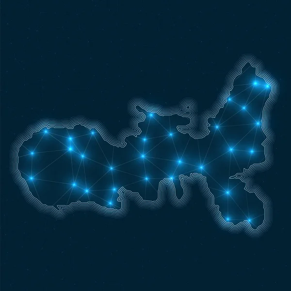 Hawaii Network Map Abstract Geometric Map Island Digital Connections ...