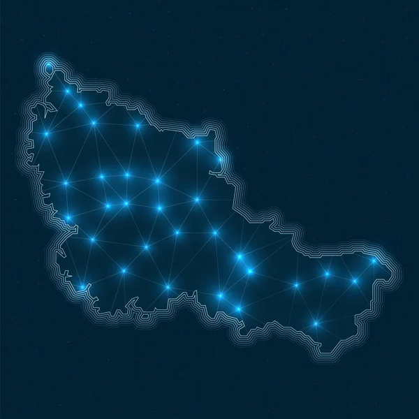 Mykonos network map Abstract geometric map of the island Digital ...