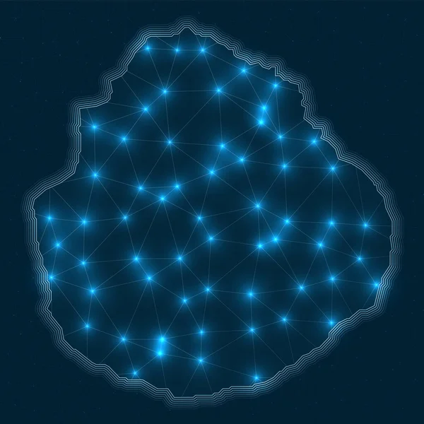 Gran Canaria network map Abstract geometric map of the island Digital ...