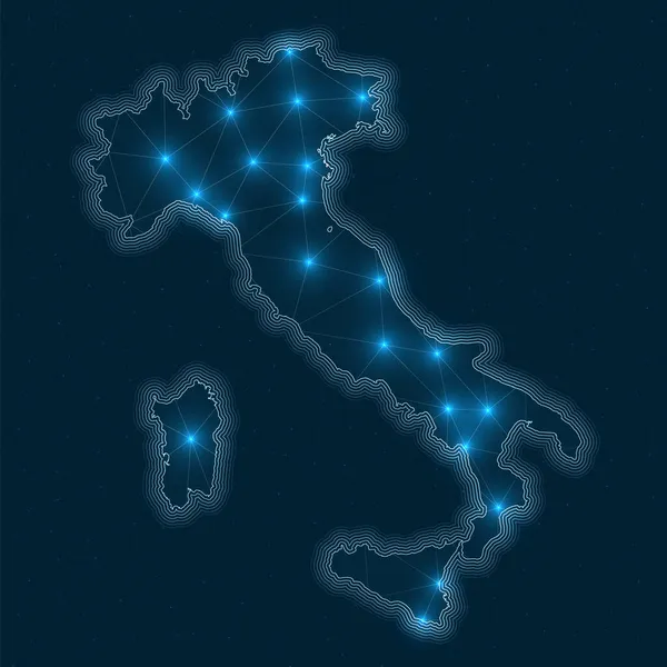 Italy network map. Stock Vector by ©gagarych 125904322