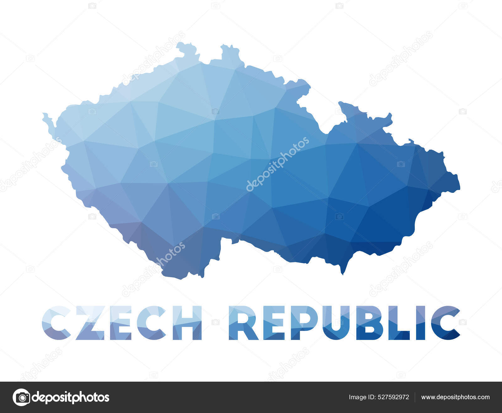 Low poly map of Czech Republic Geometric illustration of the country ...