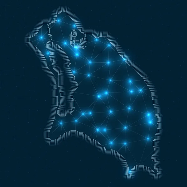 Mustique network map Abstract geometric map of the island Digital ...