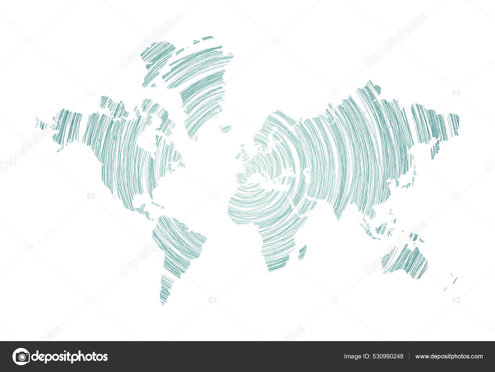 The World map filled with concentric circles Sketch style circles in ...
