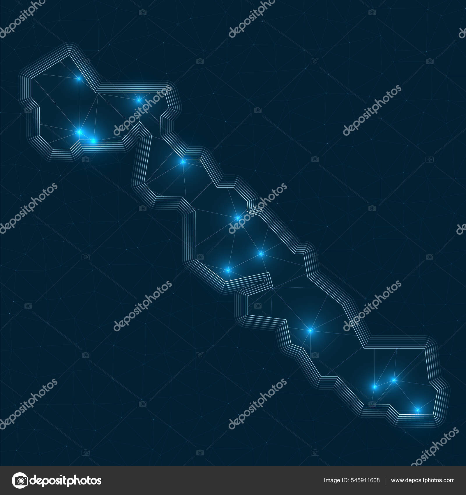 Musha Cay mapa de la red Mapa geométrico abstracto de la isla ...