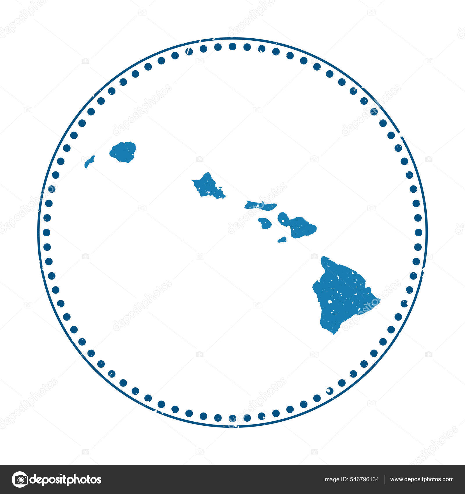 Hawaii sticker Travel rubber stamp with map of island vector ...