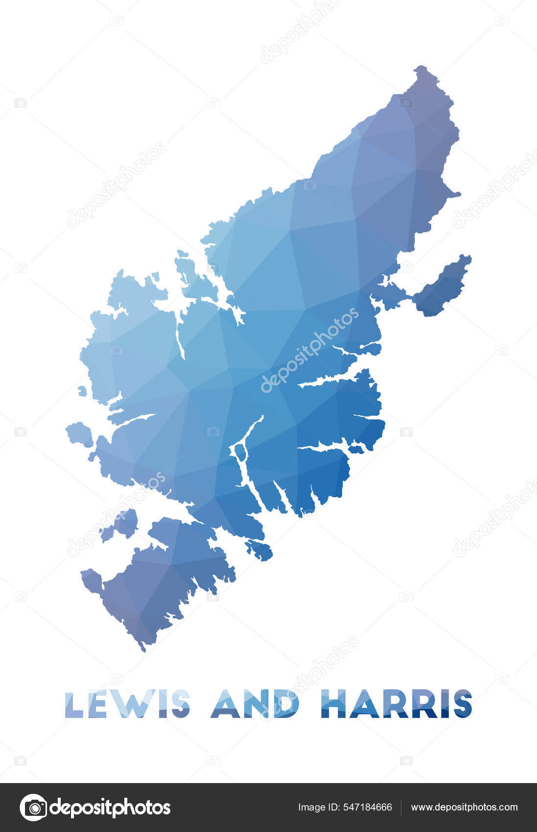 Mapa polivinílico bajo de Lewis y Harris Ilustración geométrica de la ...