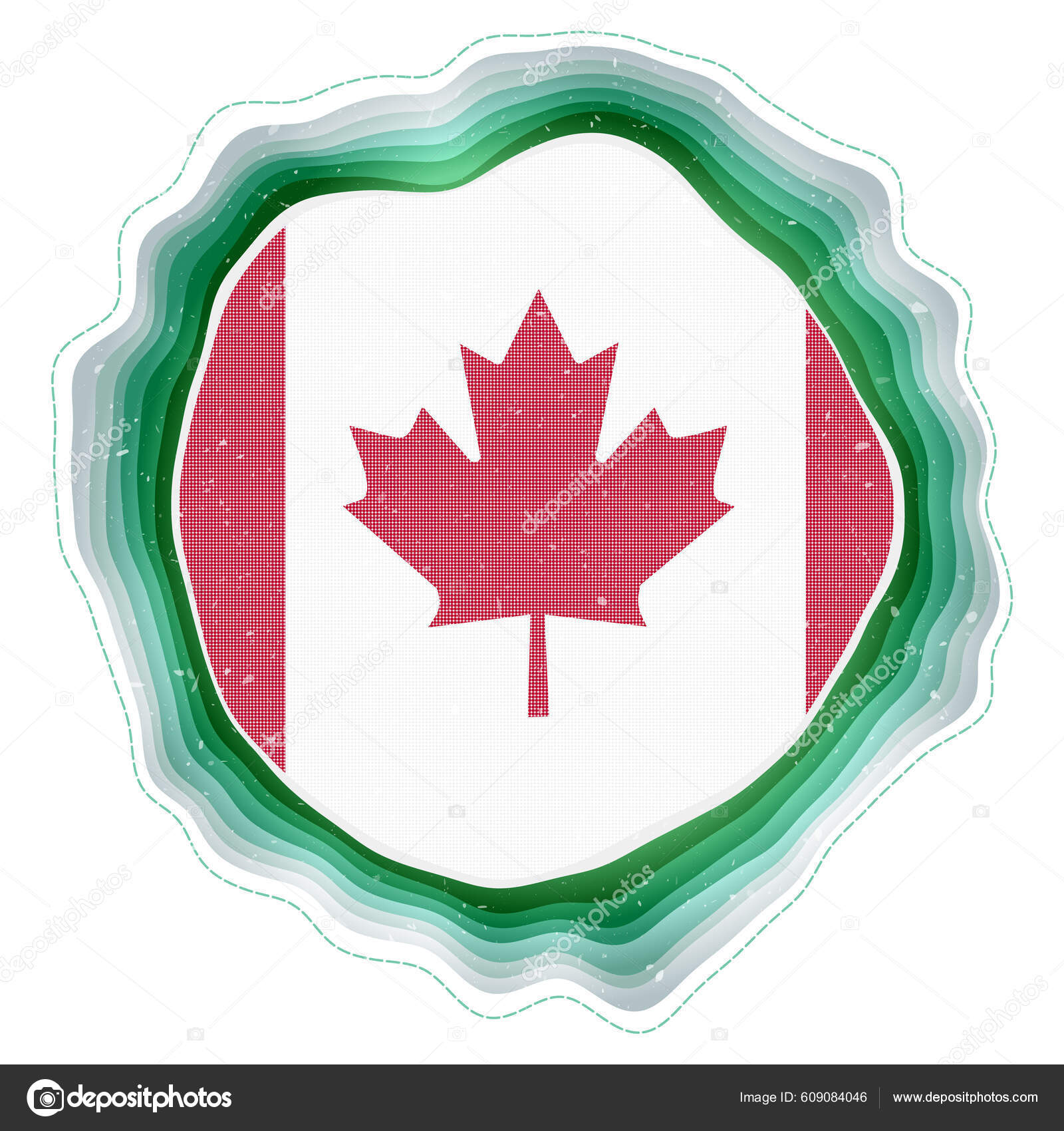 Canada Flag Frame Badge Country Layered Circular Sign Canada Flag Stock ...