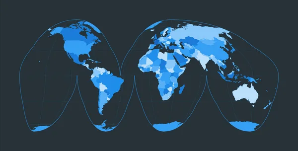 Mapa del mundo. Goode% 27 interrumpió la proyección de homolosina ...