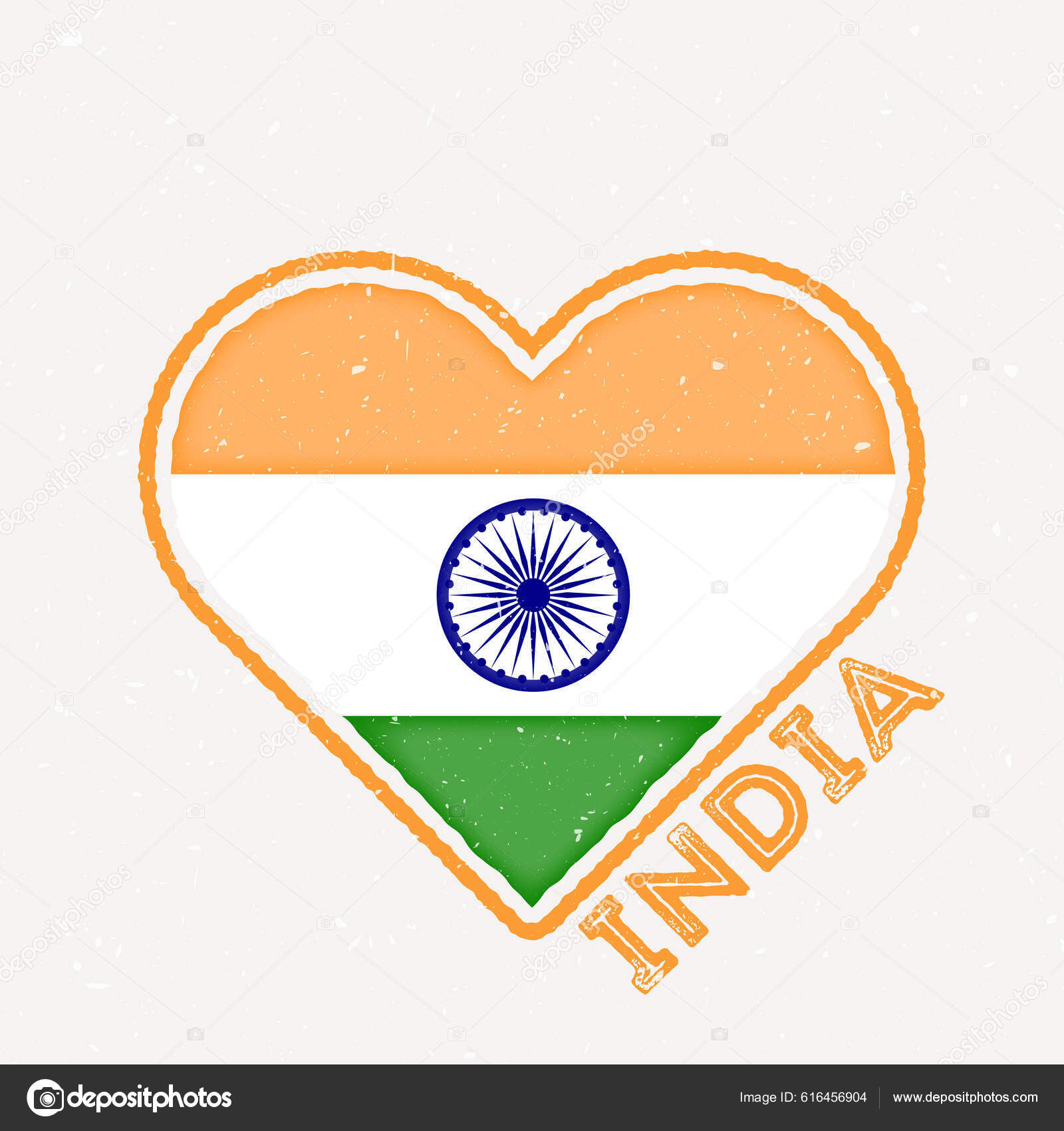 India Heart Flag Badge India Logo Grunge Texture Flag Country Stock ...
