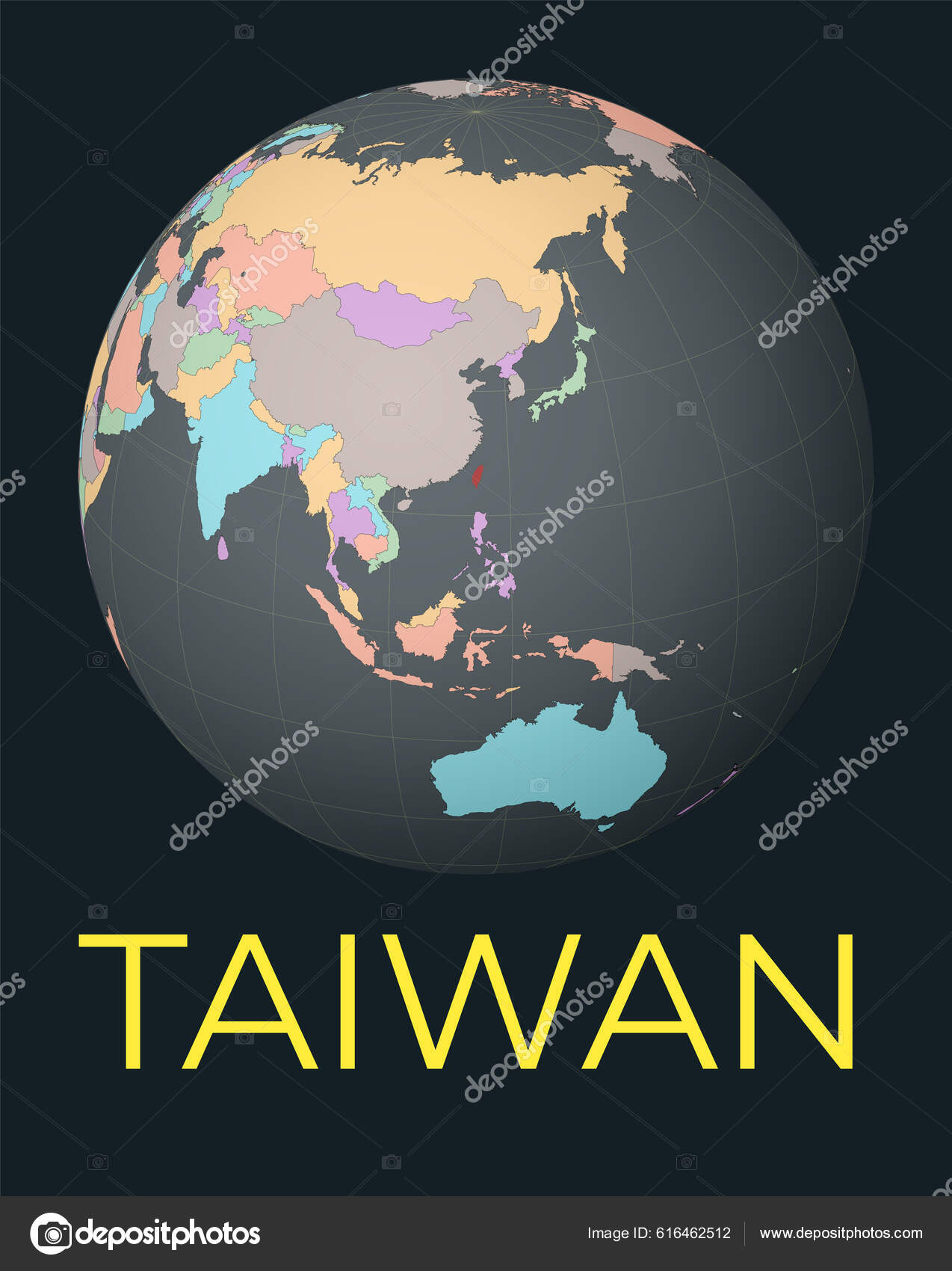 World map taiwan