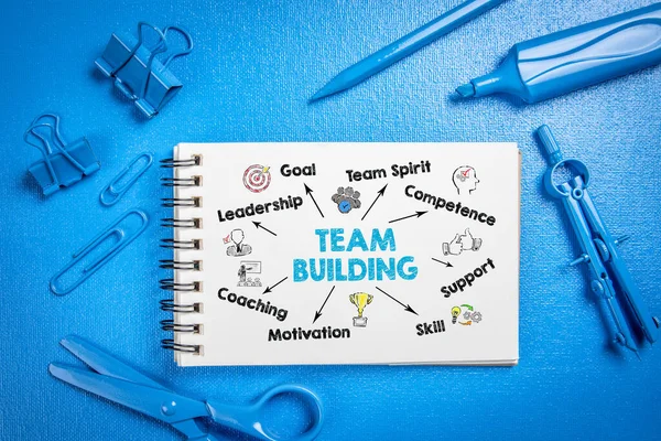 Team building Concept. Chart with keywords and icons on white ...