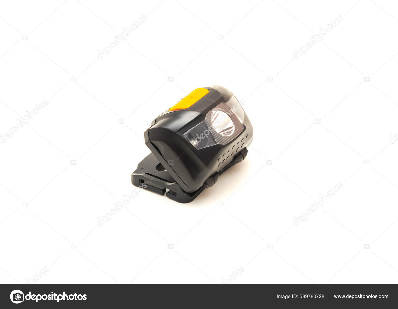 Side View Double Switches Black Headlamp White Led Bulb Isolated ...