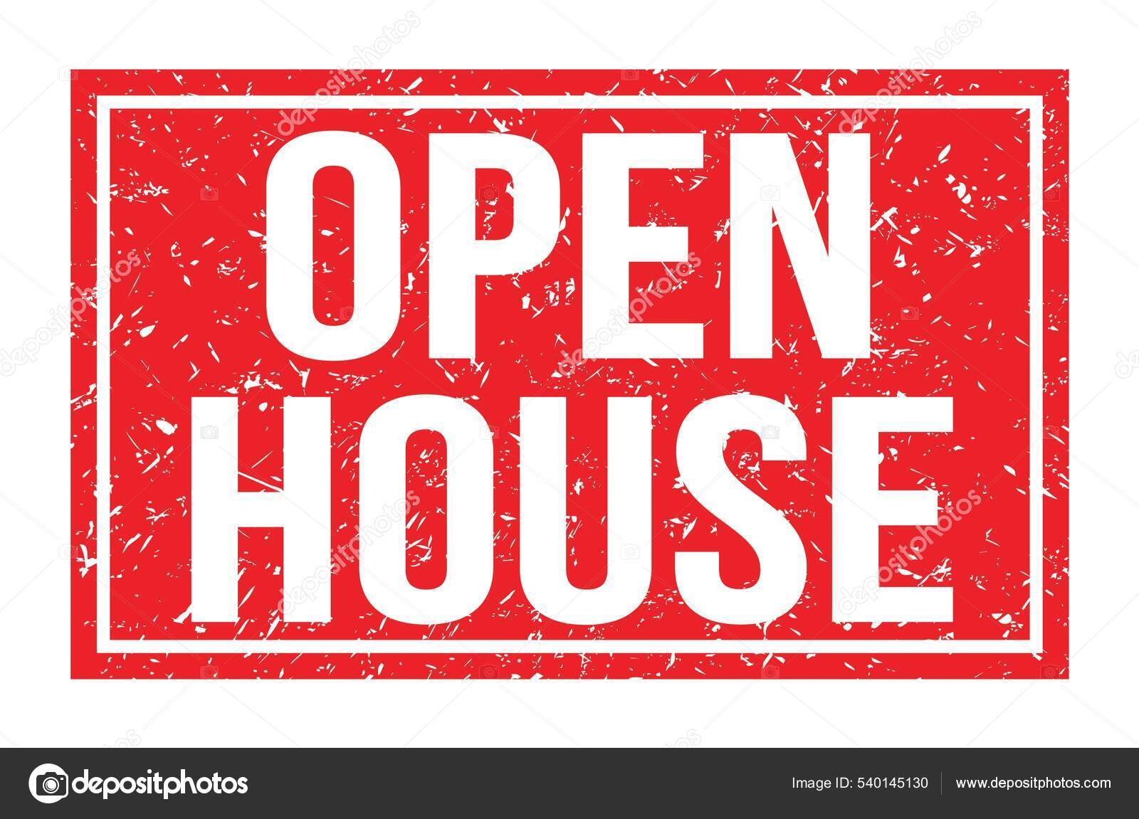 Open House Words Written Red Rectangle Stamp Sign — Stock Photo ...