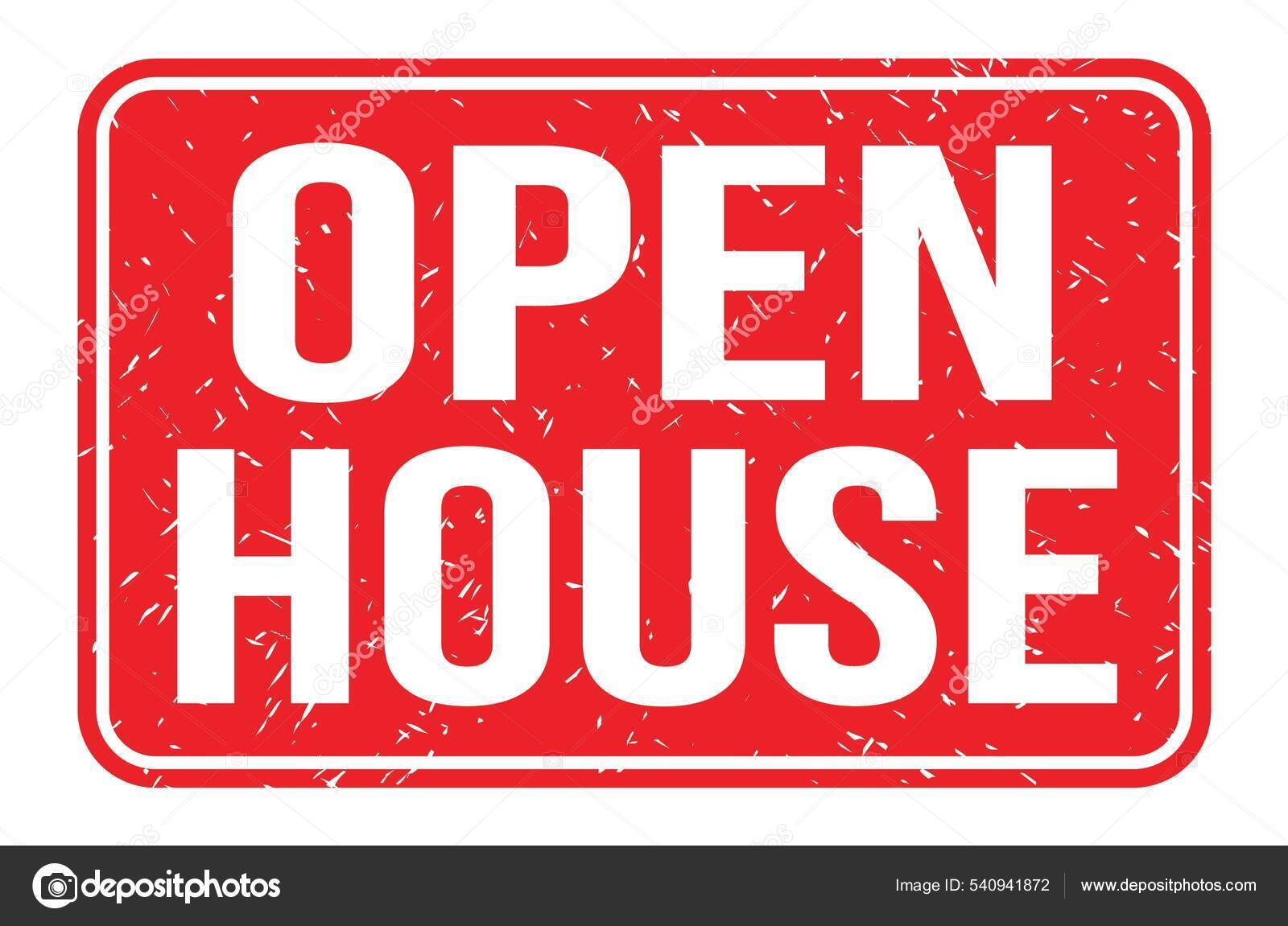 Open House Words Written Red Rectangle Stamp Sign — Stock Photo ...