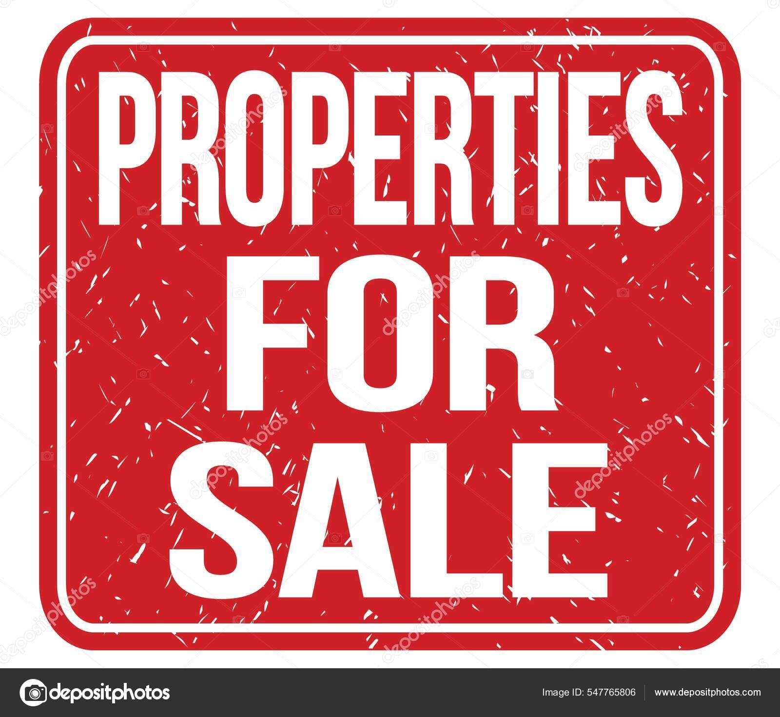 Properties Sale Text Written Red Vintage Stamp Sign — Stock Photo ...