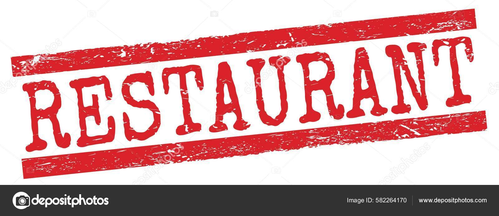 Restaurant Text Written Red Grungy Lines Stamp Sign — Stock Photo ...