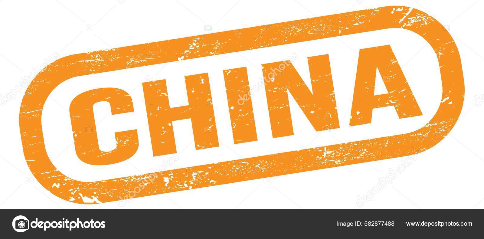 China Text Written Orange Rectangle Stamp Sign — Stock Photo © outchill ...