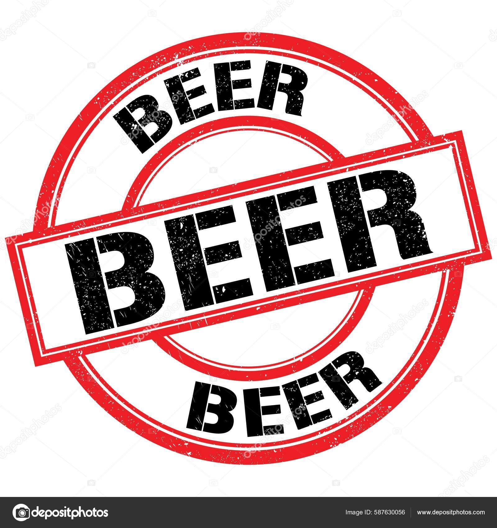Beer Text Written Red Black Stamp Sign — Stock Photo © outchill #587630056
