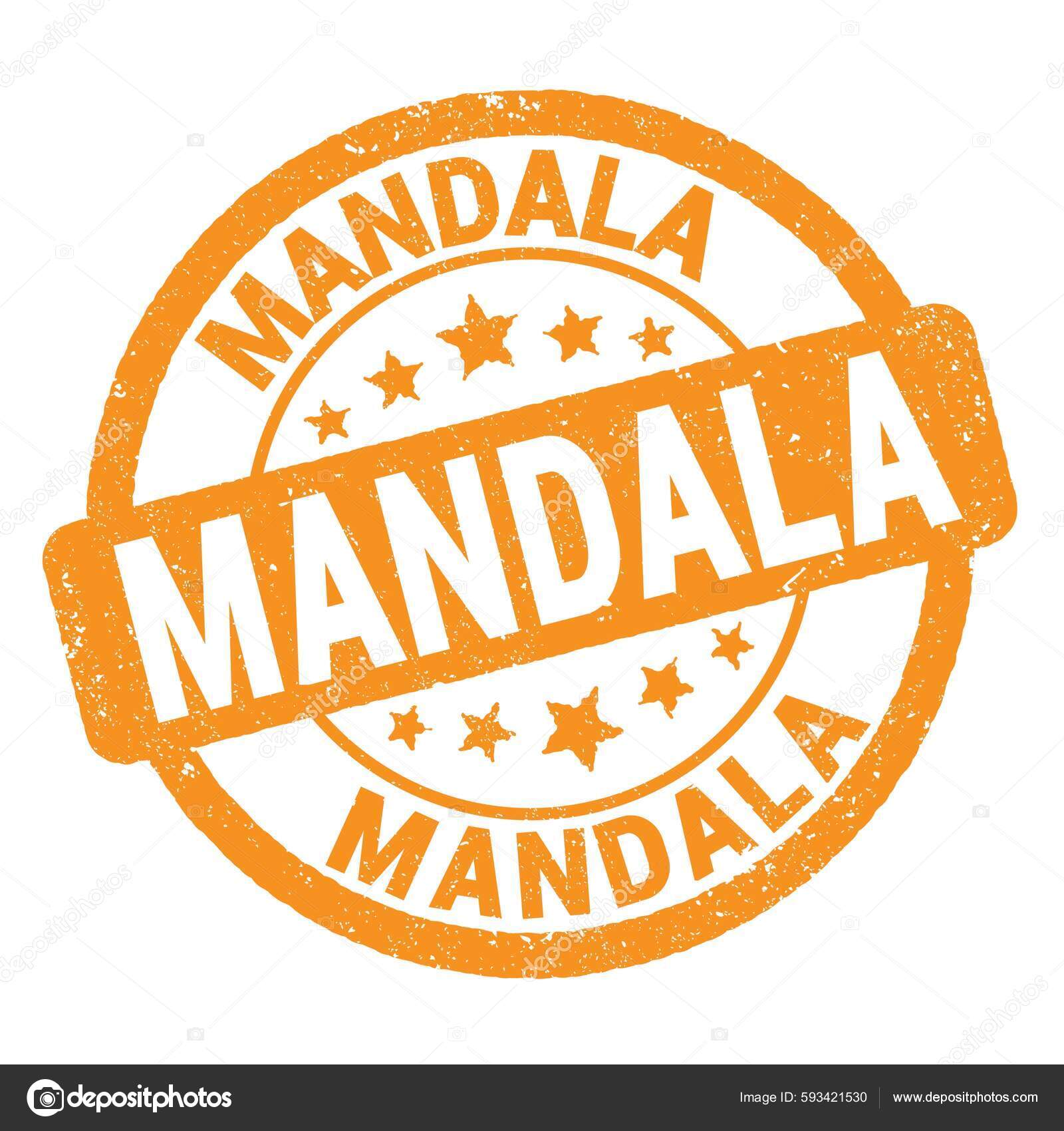 Mandala Text Written Orange Grungy Stamp Sign — Stock Photo © outchill ...