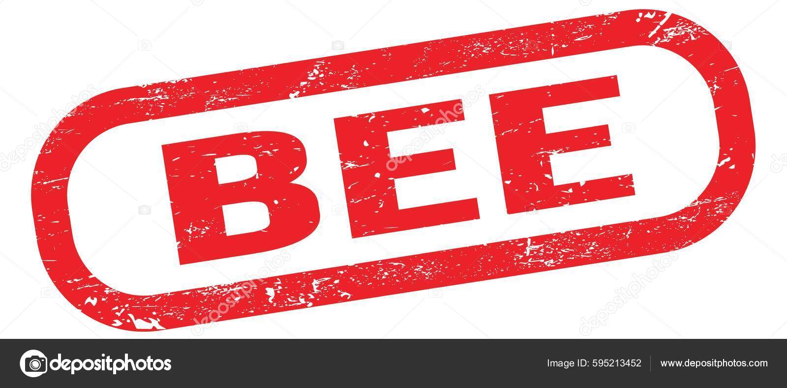 Bee Text Written Red Rectangle Stamp Sign — Stock Photo © outchill ...