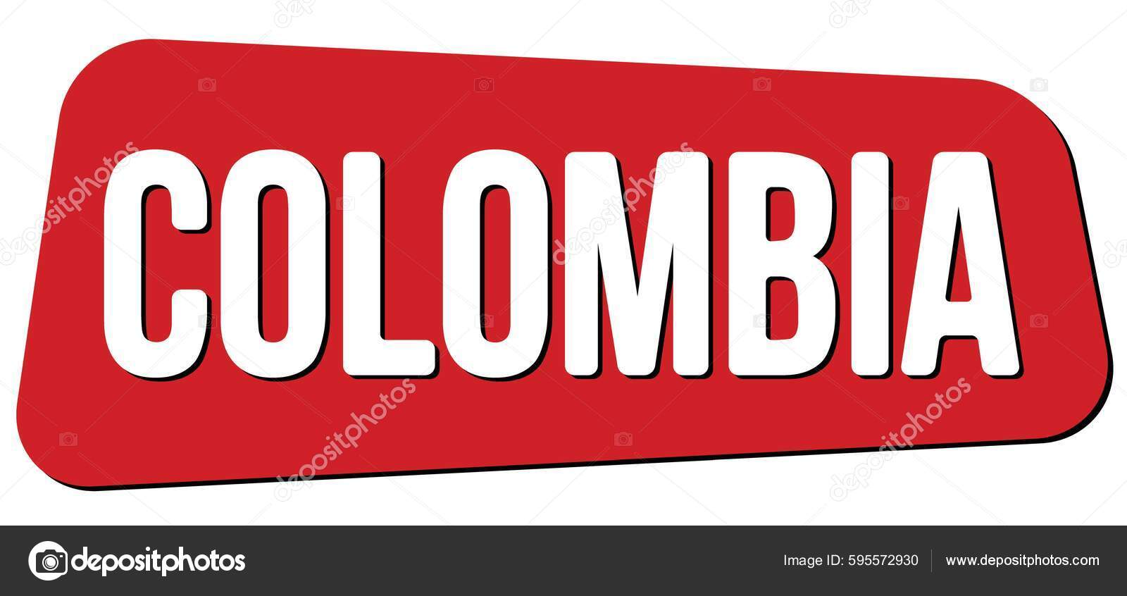 Colombia Text Written Red Trapeze Stamp Sign — Stock Photo © outchill ...