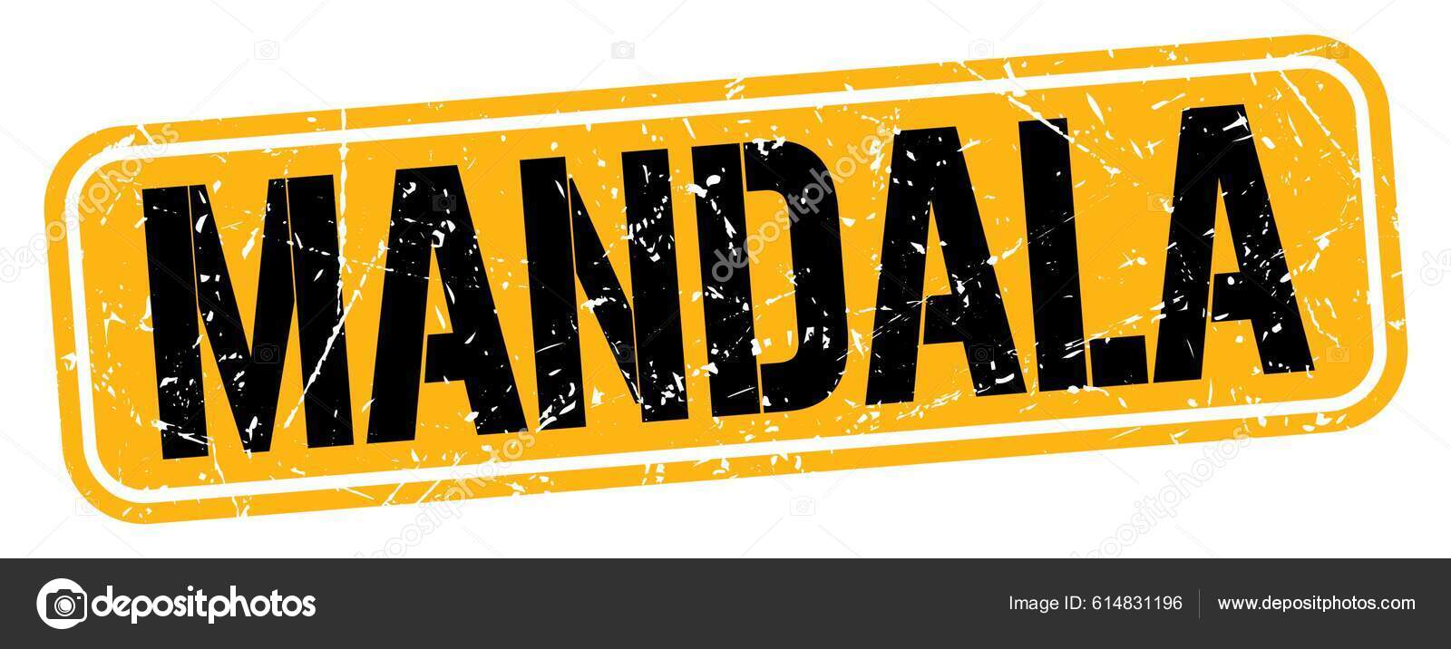 Mandala Text Written Orange Black Grungy Stamp Sign — Stock Photo ...