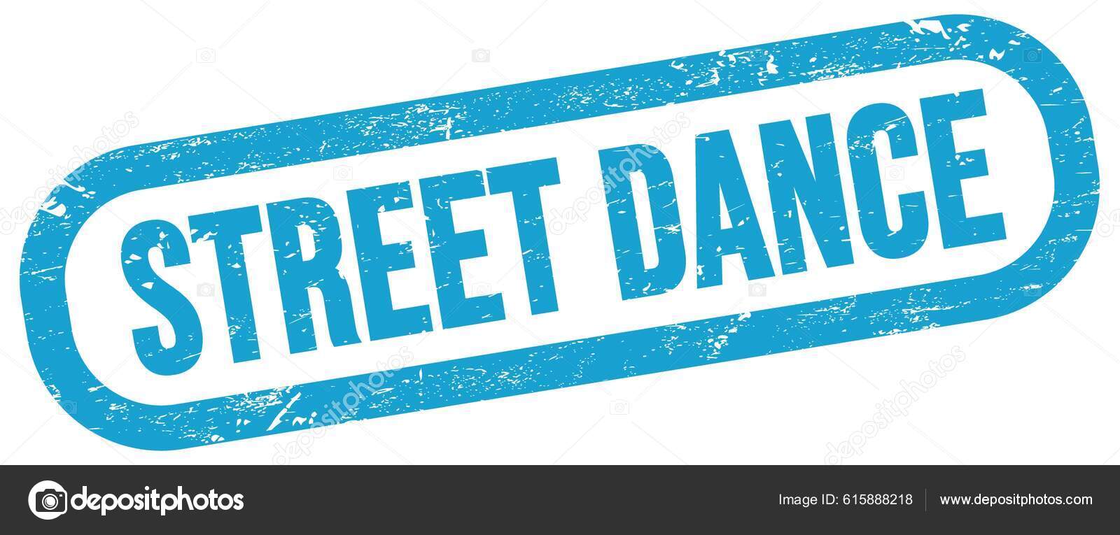 Street Dance Text Blue Rectangle Stamp Sign — Stock Photo © outchill ...