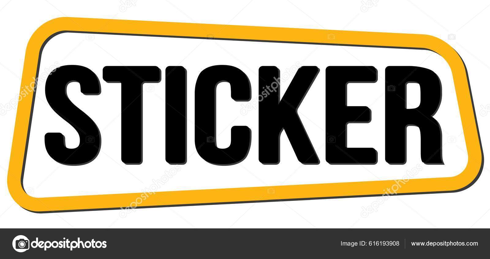 Sticker Text Written Yellow Black Trapeze Stamp Sign — Stock Photo ...