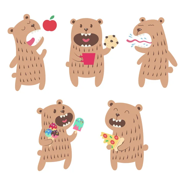 Gambar Vektor Beruang Lucu Kartun Diisolasi Pada Latar Belakang Putih ...