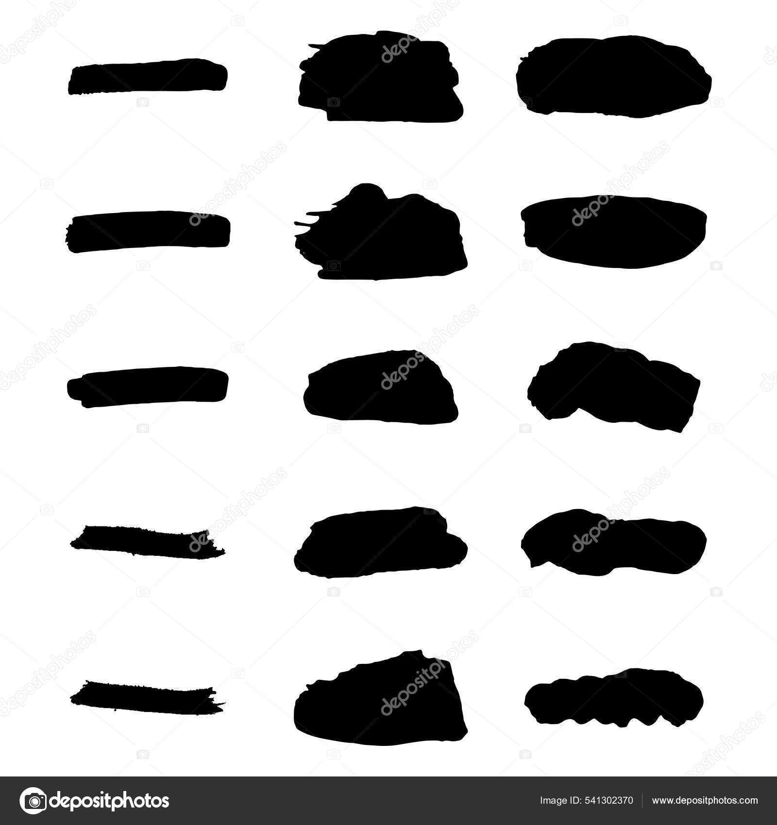 Vector Black Paint Ink Brush Stroke Brush Line Texture Stock Vector by ...