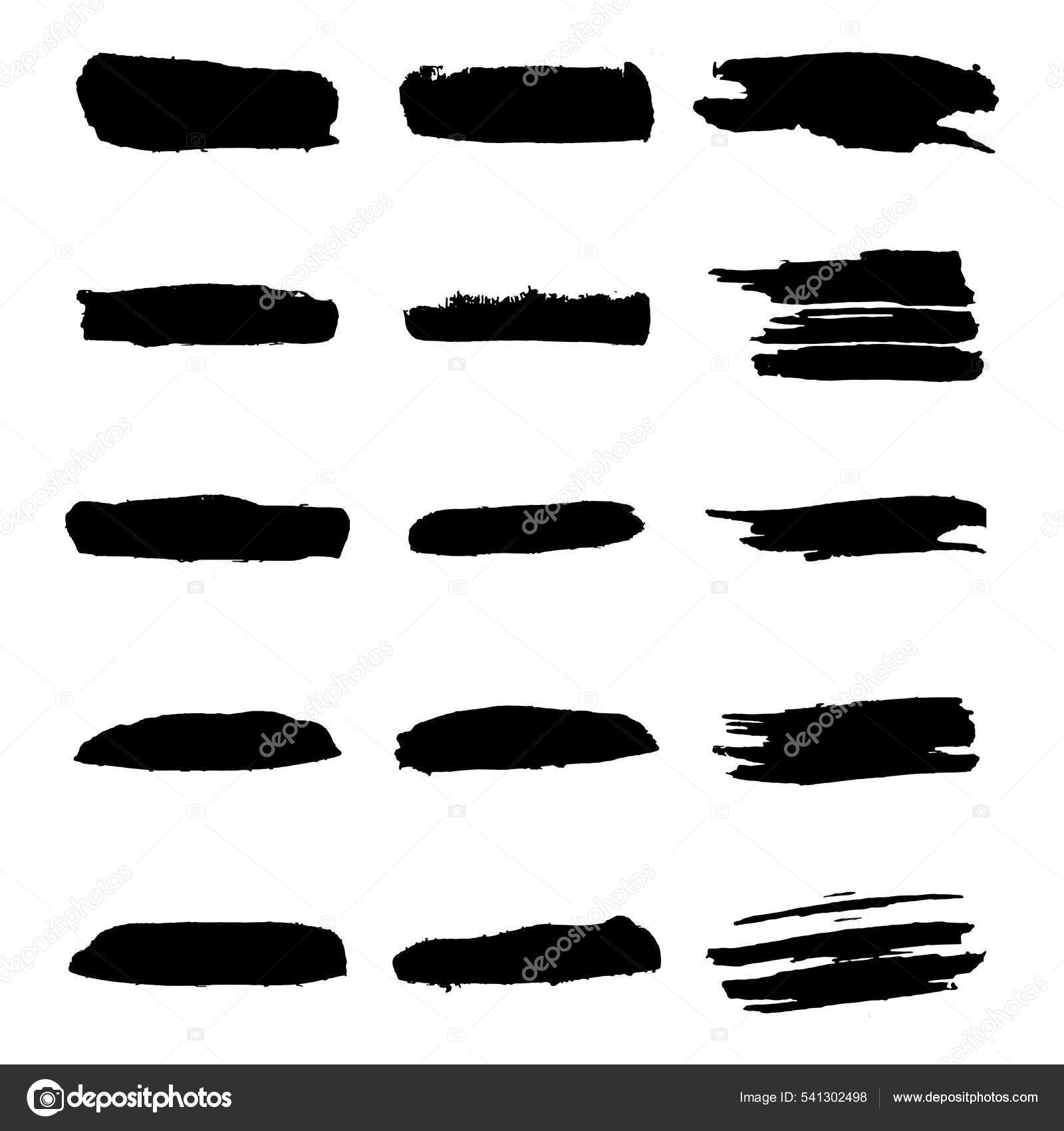 Vector Black Paint Ink Brush Stroke Brush Line Texture Stock Vector by ...