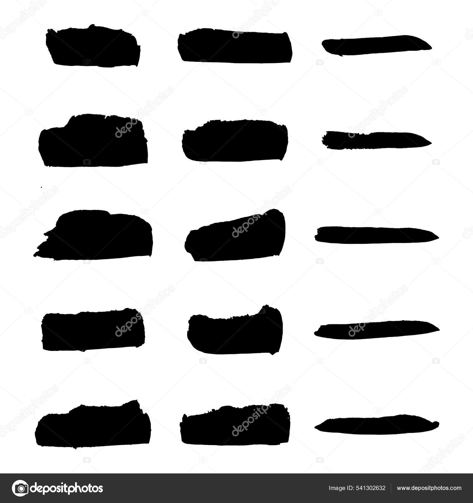 Vector Black Paint Ink Brush Stroke Brush Line Texture Stock Vector by ...