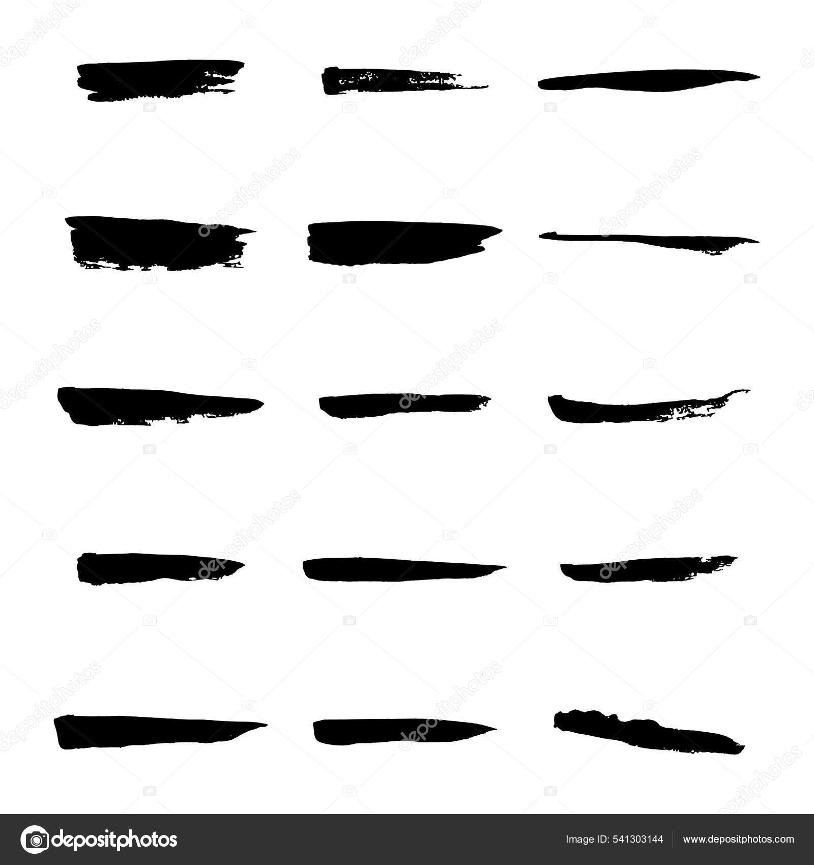 Vector Black Paint Ink Brush Stroke Brush Line Texture Stock Vector by ...