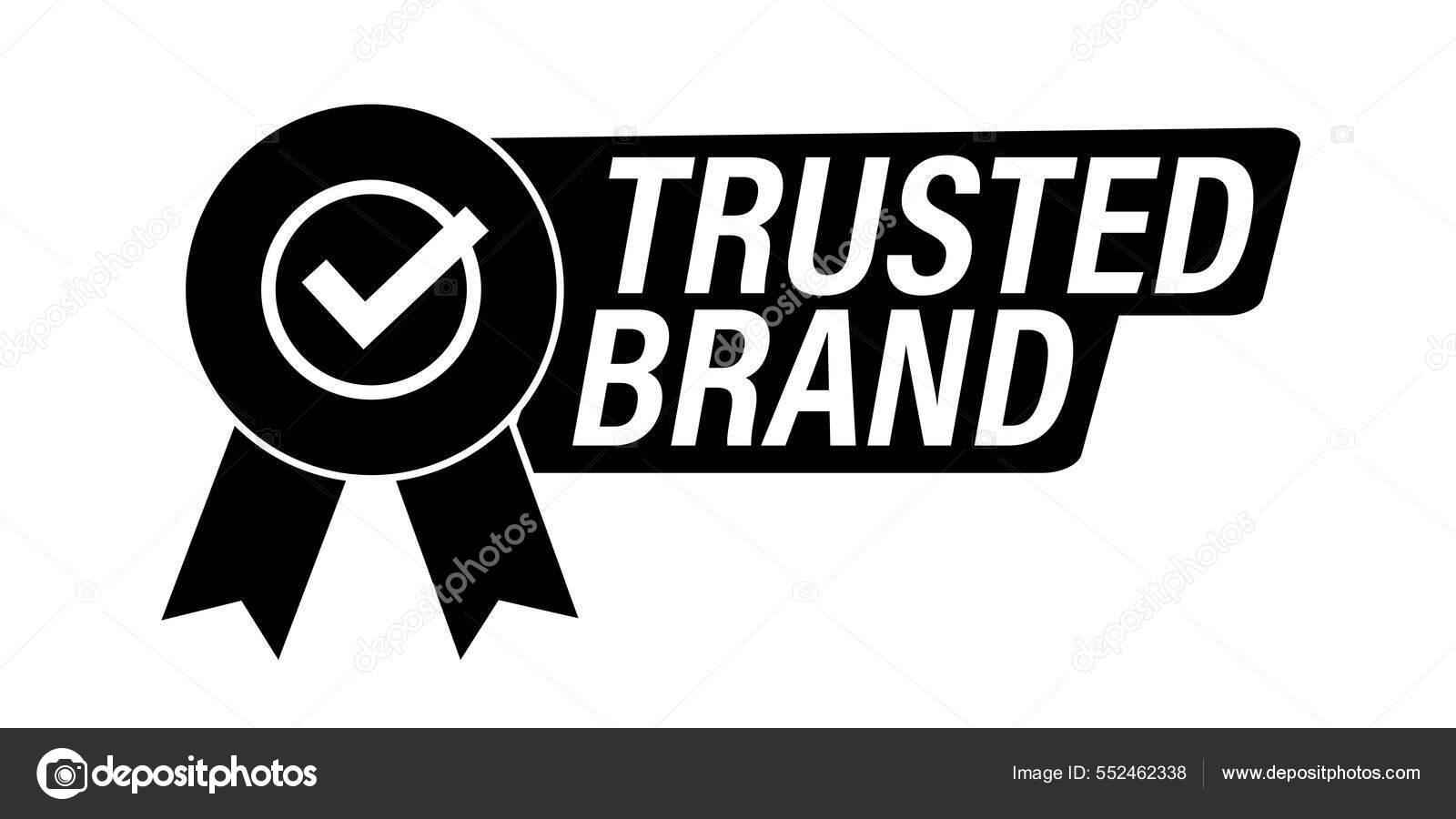 'Trusted Brand' Vector Icon Badge Black Color Stock Vector by ©Sanjeev ...