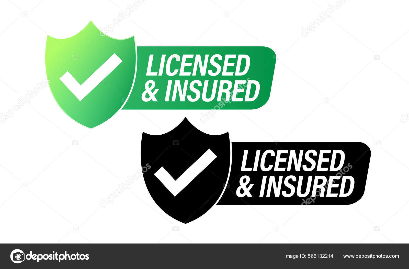 Industrial Abstract Licensed Insured Vector Icon Tick Mark Stock Vector ...