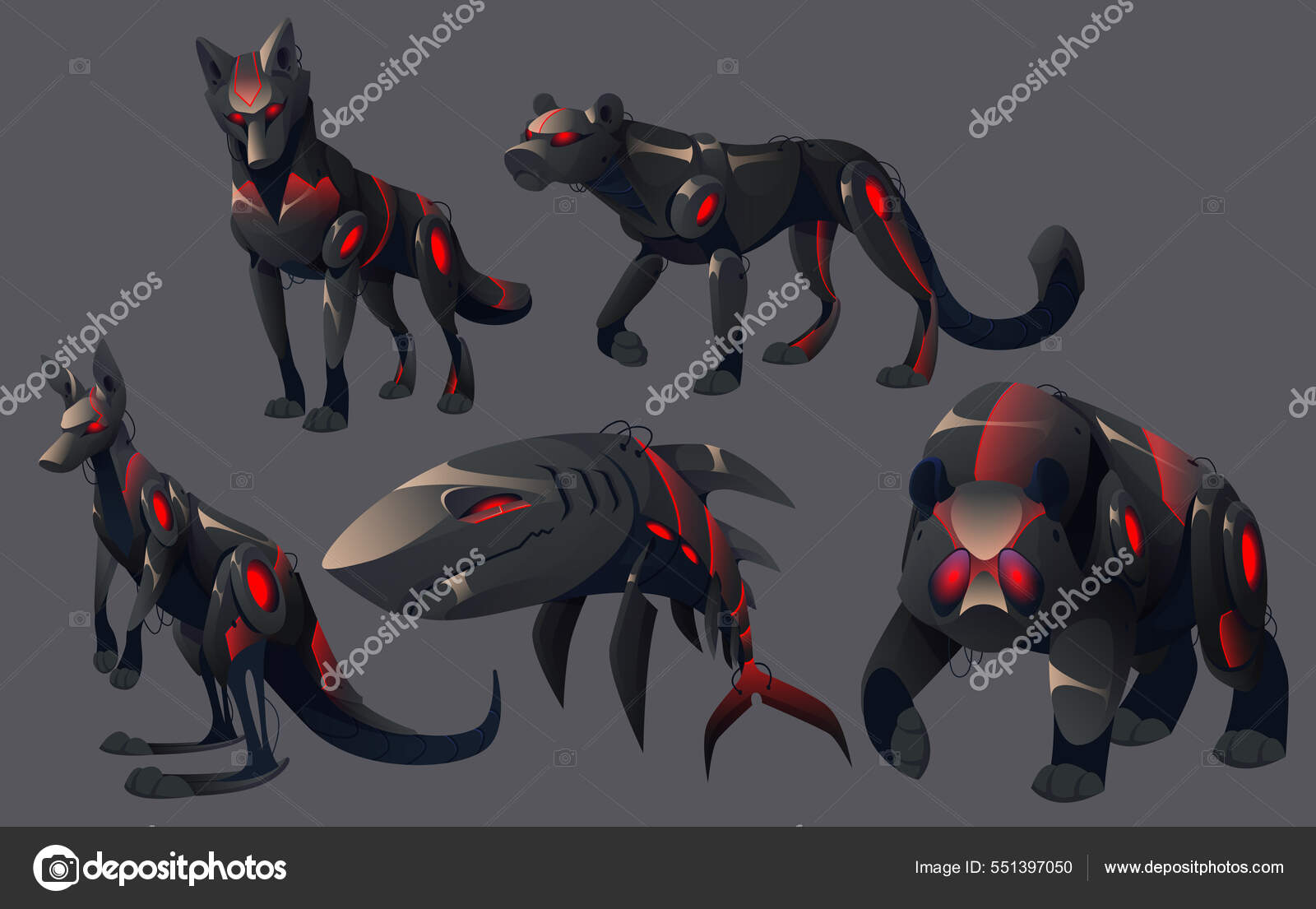 Evil Animals Robots Wolf Puma Kangaroo Shark Grizzly Bear Robotics ...