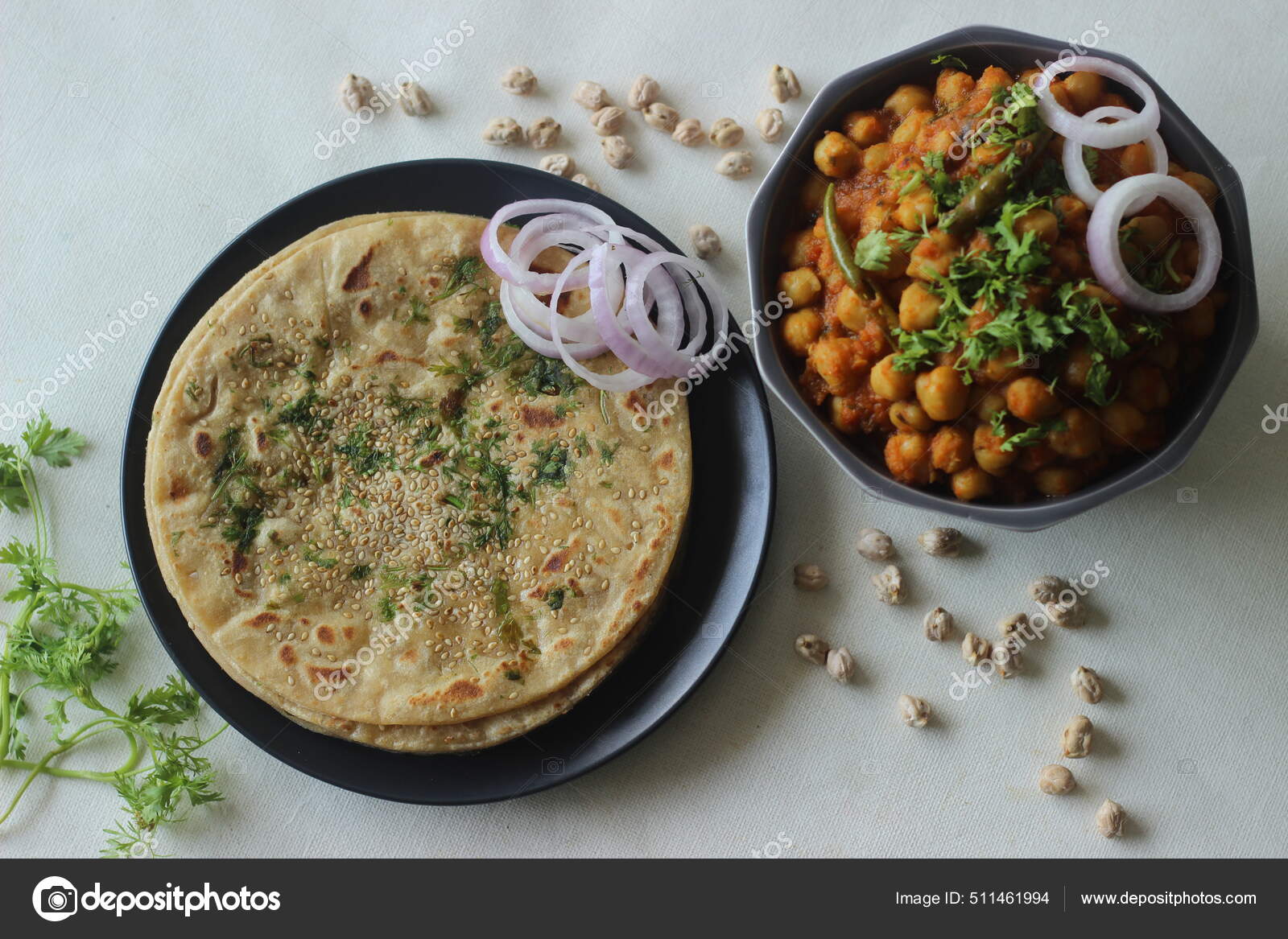 Perfectly Paratha Indian Flatbread Made Wheat Flour Topped Sesame Seeds ...