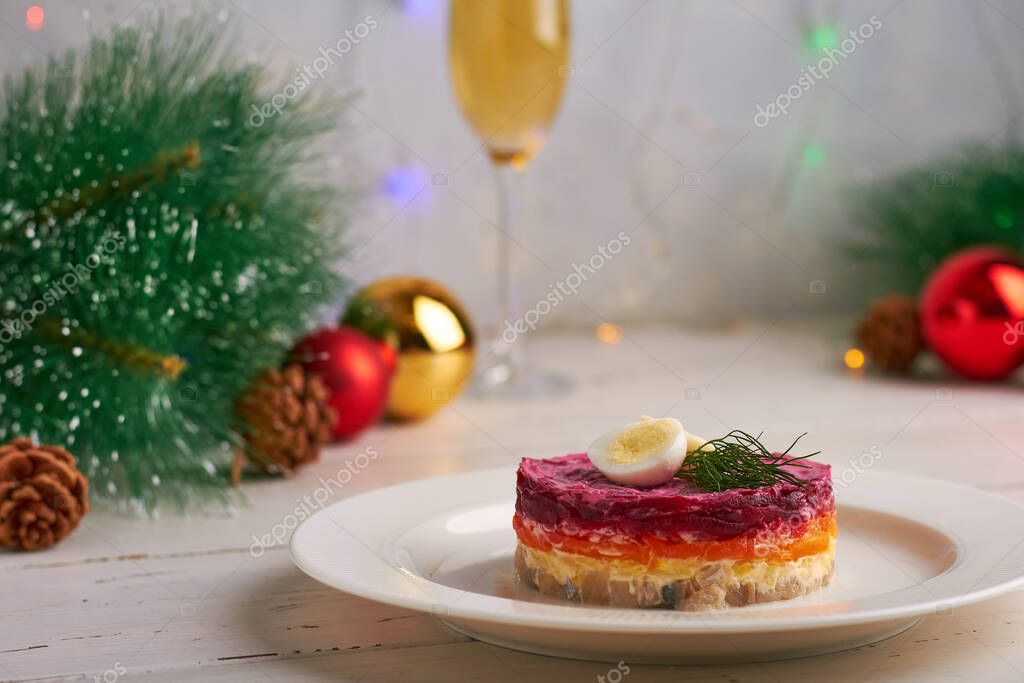 el arenque bajo la pelliza la ensalada rusa del arenque la ensalada ...