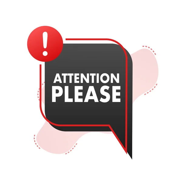 Banner with Attention please. Red Attention please sign icon ...