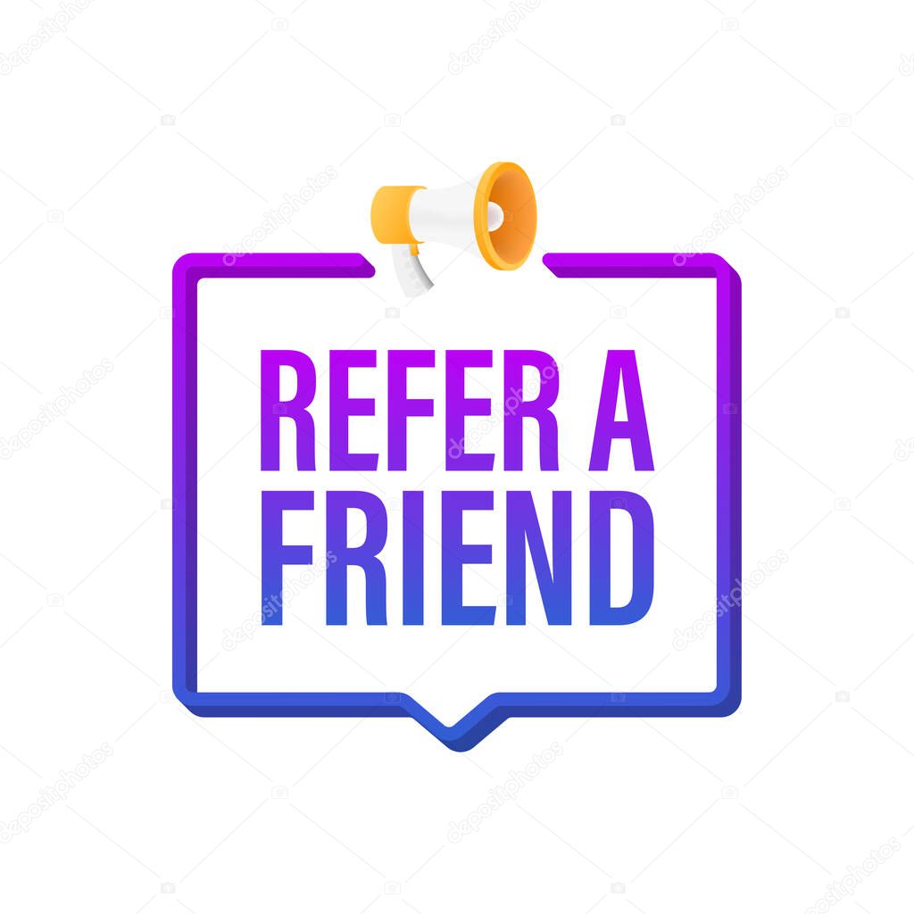Refiere a un amigo. xito empresarial. Ilustraci n de stock vectorial. 2024