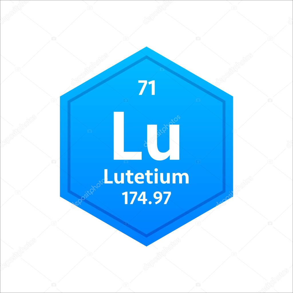 Símbolo de lutecio. Elemento químico de la tabla periódica. Ilustración ...