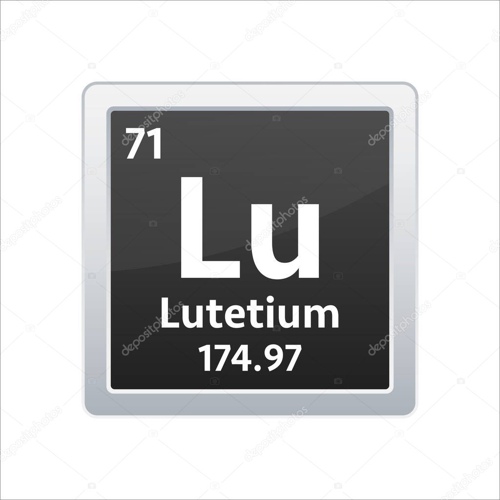 S mbolo de lutecio. Elemento qu mico de la tabla peri dica. Ilustraci n de stock vectorial 2024