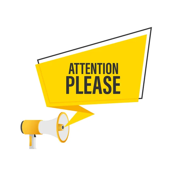 Banner with Attention please. Red Attention please sign icon ...