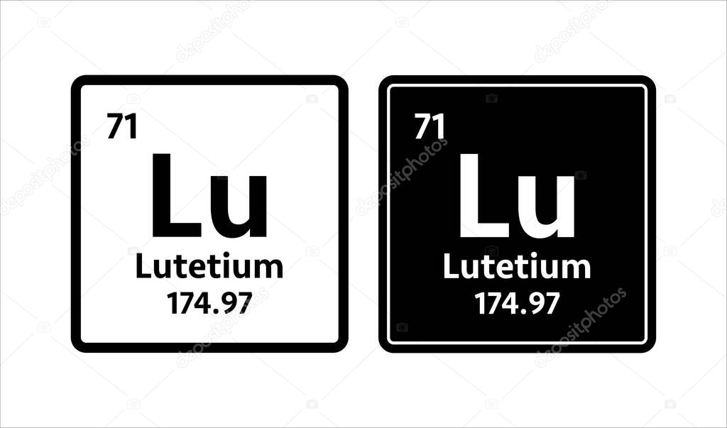 Símbolo de lutecio. Elemento químico de la tabla periódica. Ilustración ...