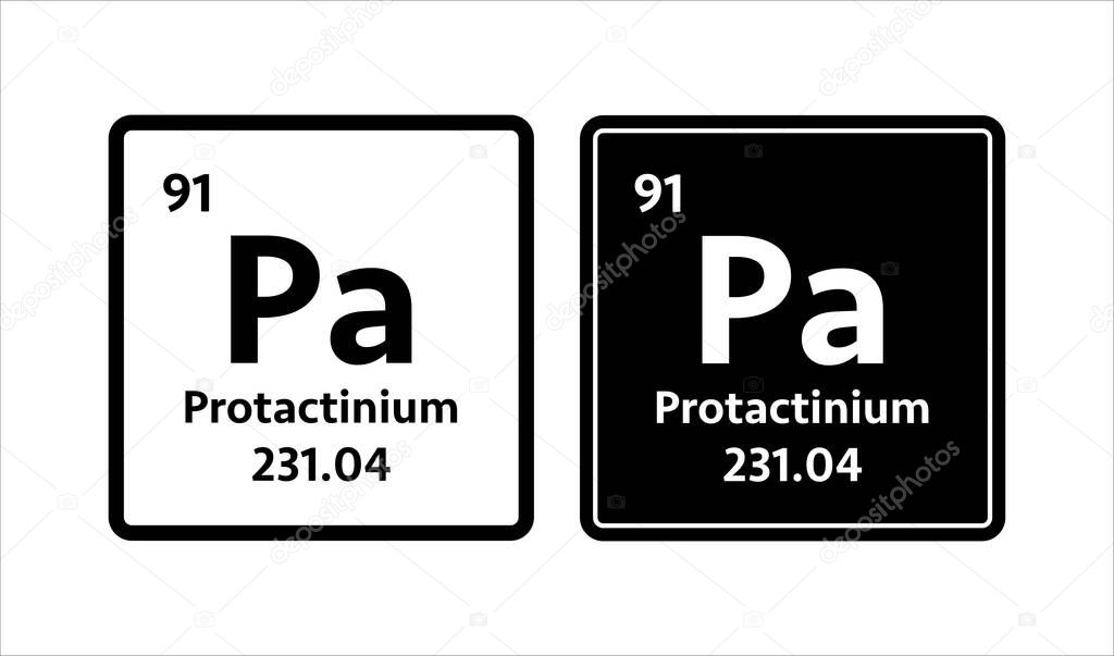 S mbolo de protactinio. Elemento qu mico de la tabla peri dica. Ilustraci n de stock vectorial 2024